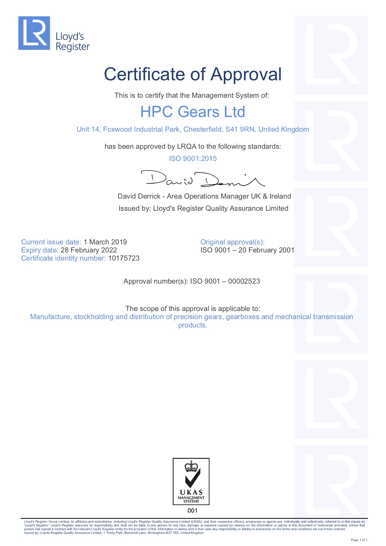 Quality Control HPC Gears